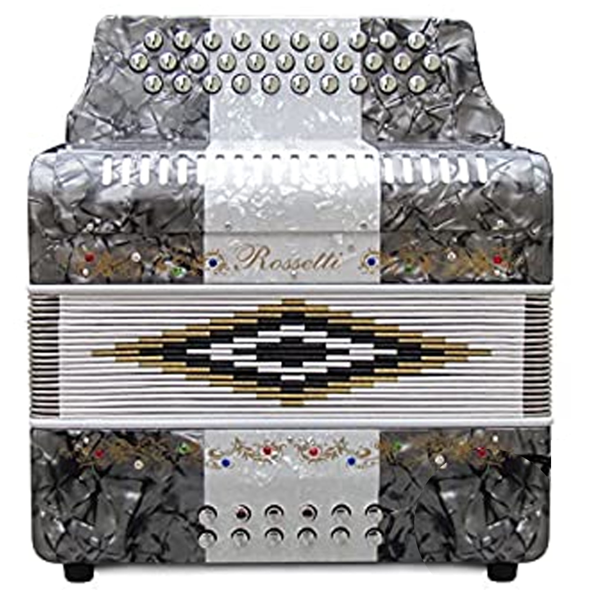 Italian Style Rossetti 31 Button Accordion with 12 Bass and Leather ...