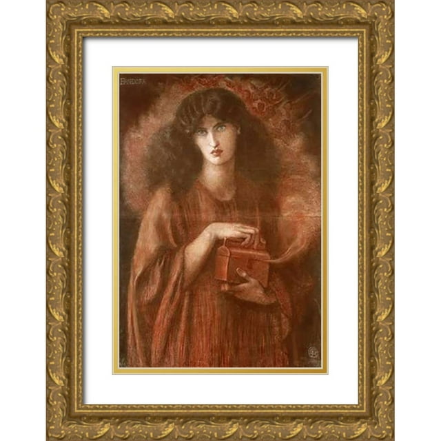 Rossetti, Dante Gabriel 18x24 Gold Ornate Wood Framed with Double ...