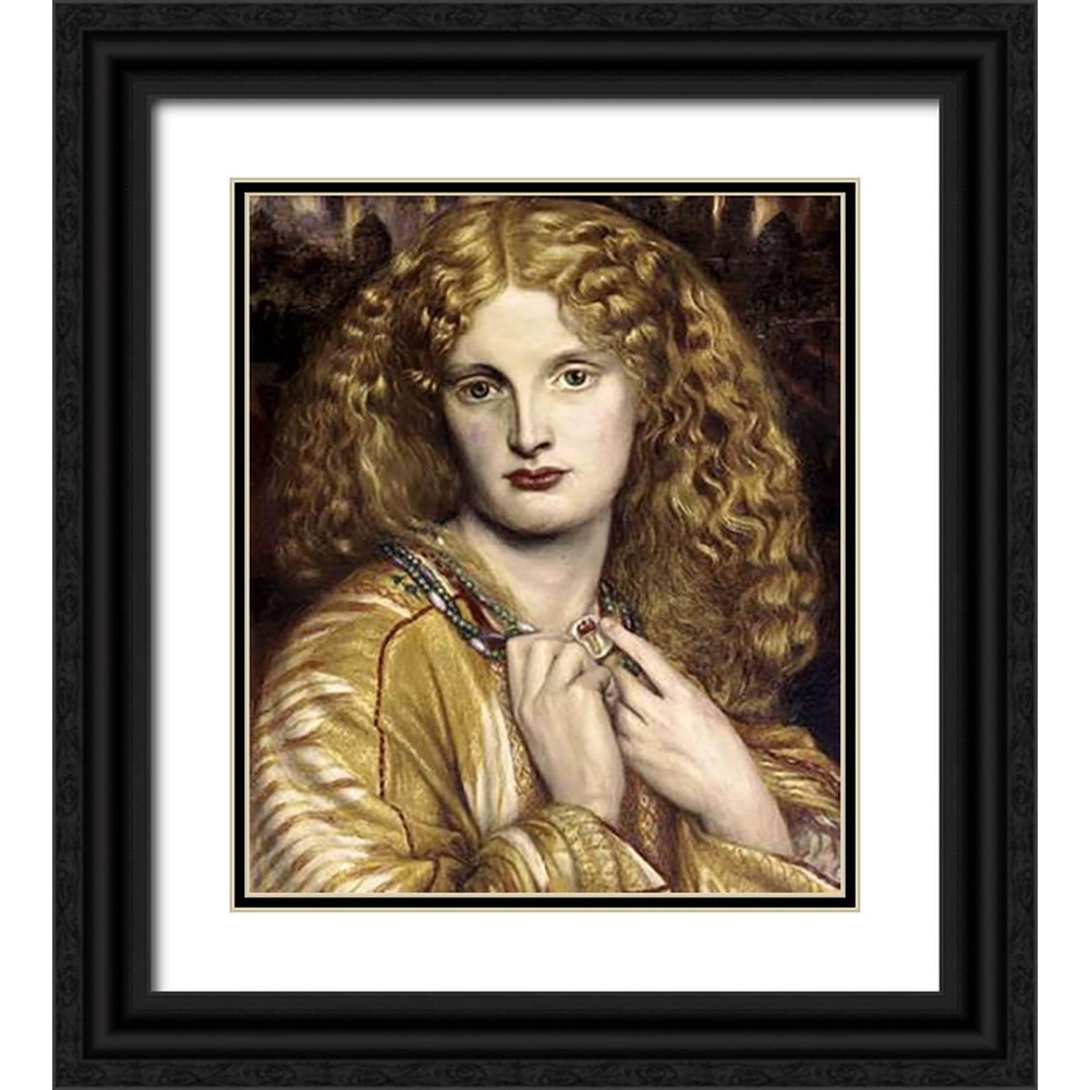 Rossetti, Dante Gabriel 26x30 Black Ornate Wood Framed with Double ...