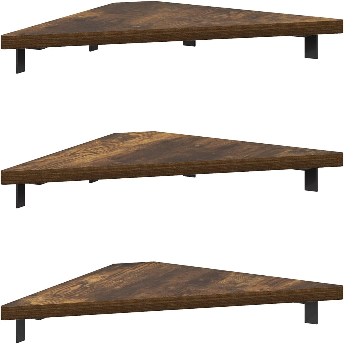 Rossi Triangle Corner Floating Shelves, Wall Mount Display Shelf, Amber ...