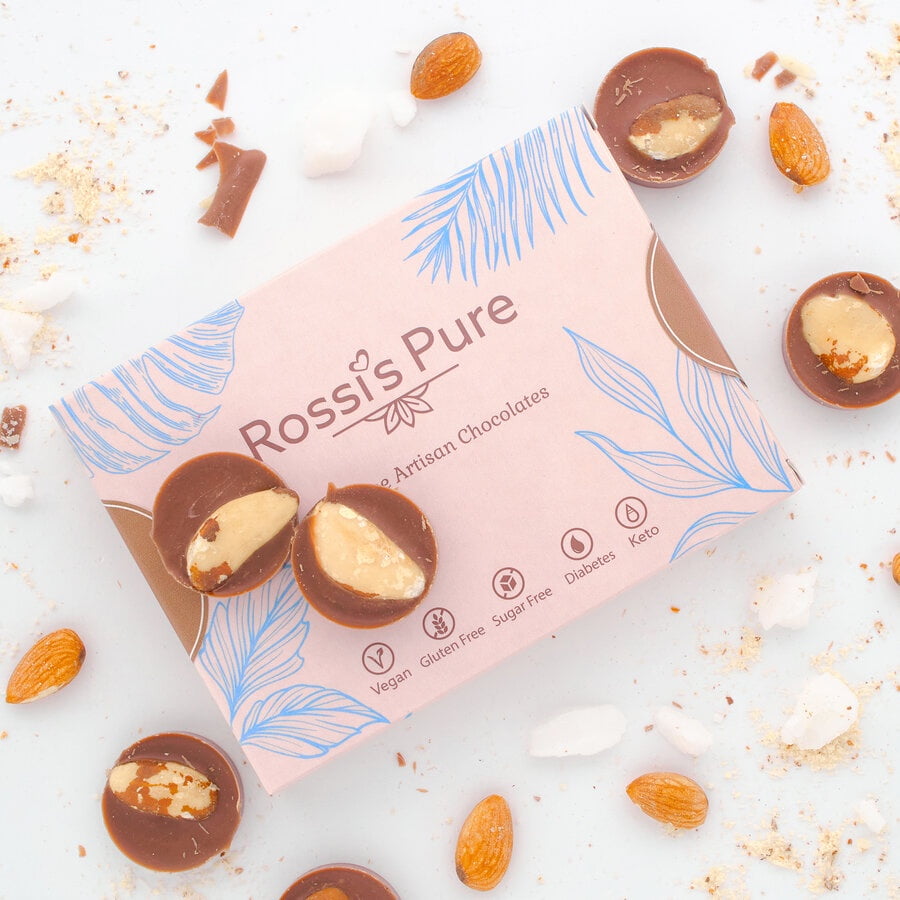 Rossi's Pure Keto Chocolate Sweets with Brazil Nuts 6 pcs (1.8 oz) - Walmart.com