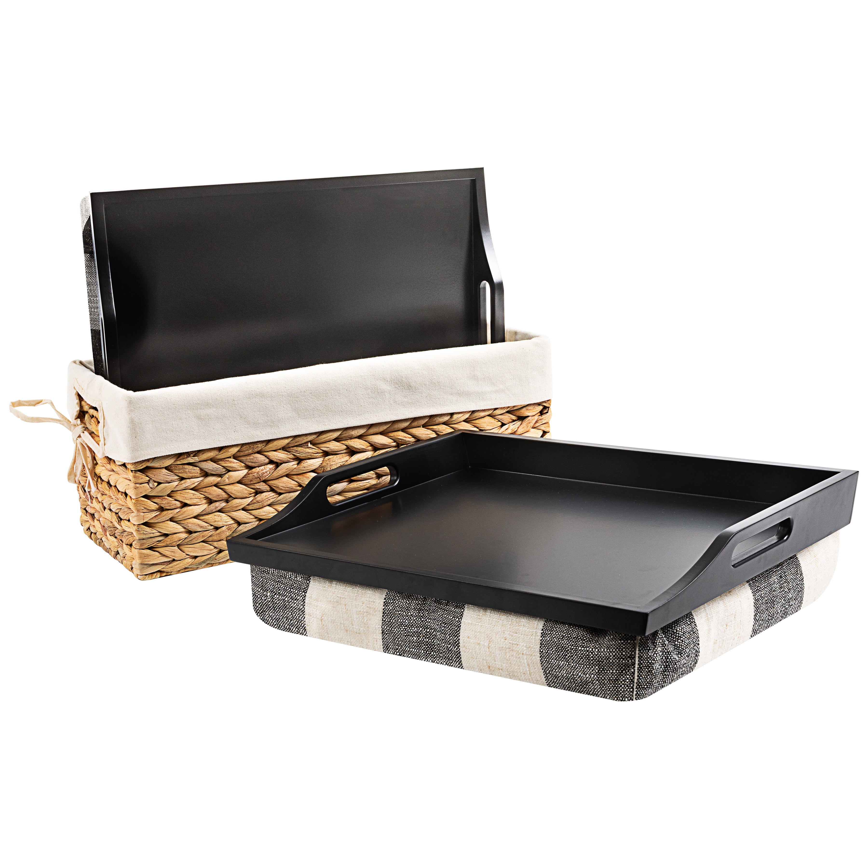Rossie Home Lap Tray 2-Pack with Basket, Buffalo Check - Walmart.com