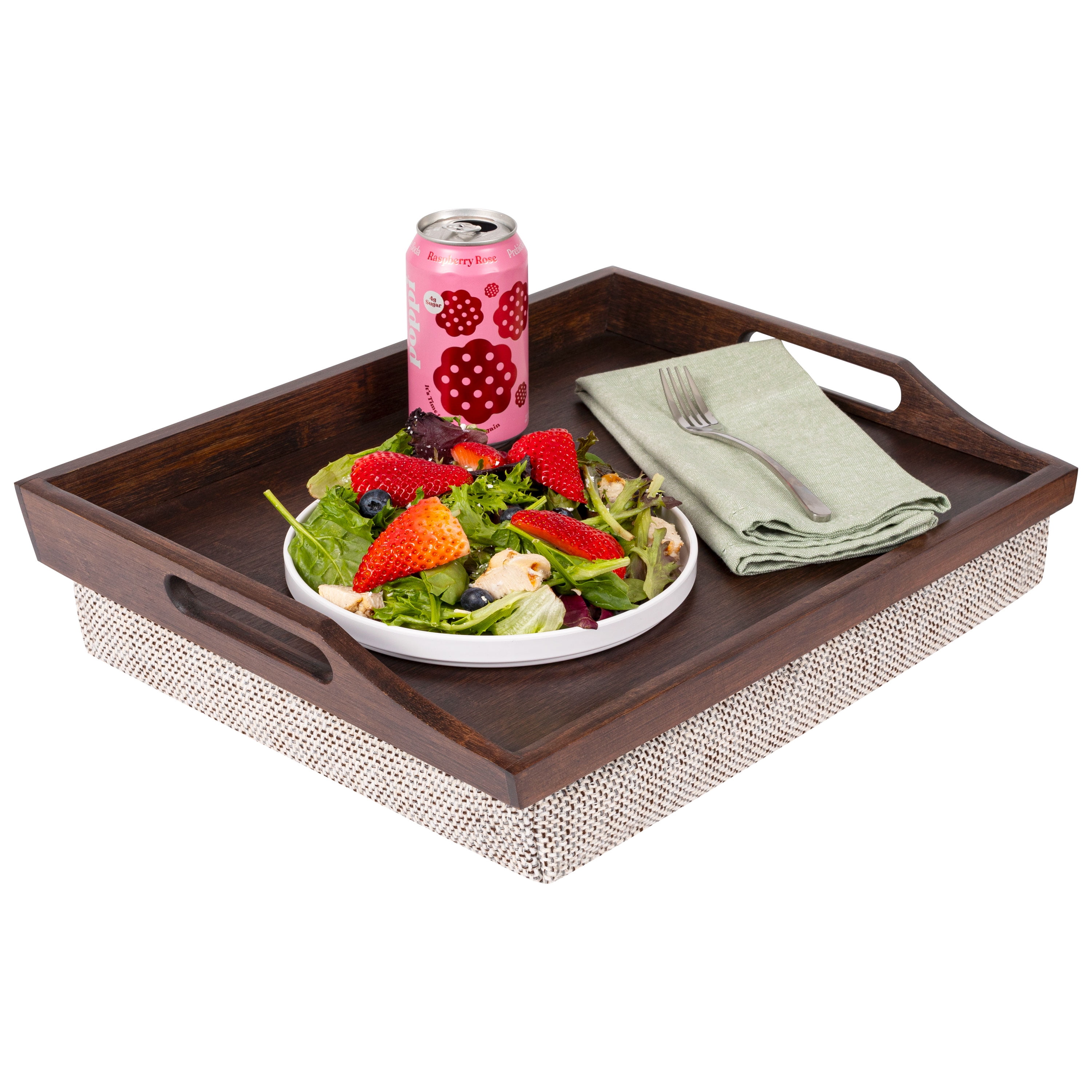 Rossie Home Espresso Bamboo Lap Tray with Pillow - Multipurpose Bed ...