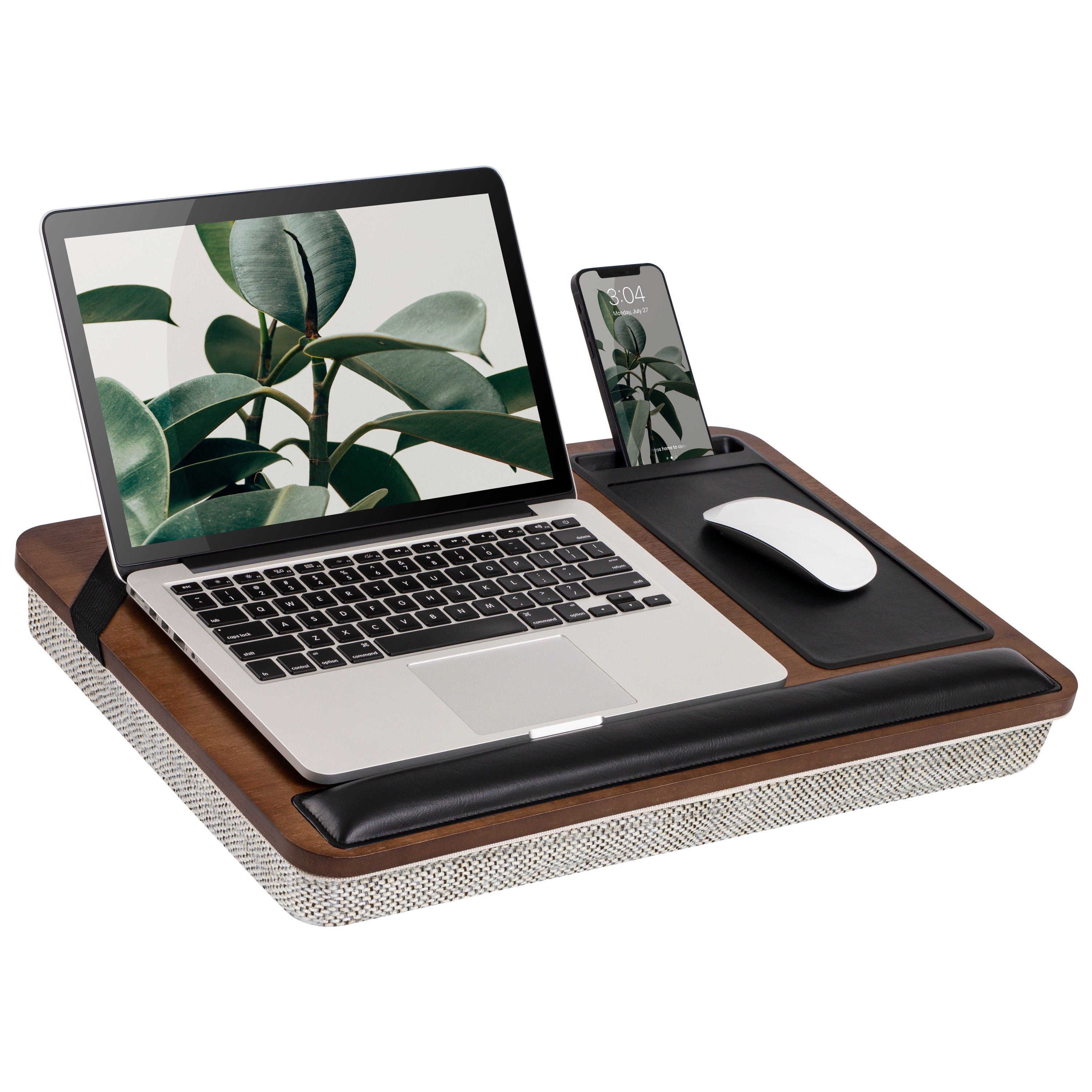 Rossie Home Premium Wood Lap Desk with Wrist Rest, Mouse Pad and Phone ...