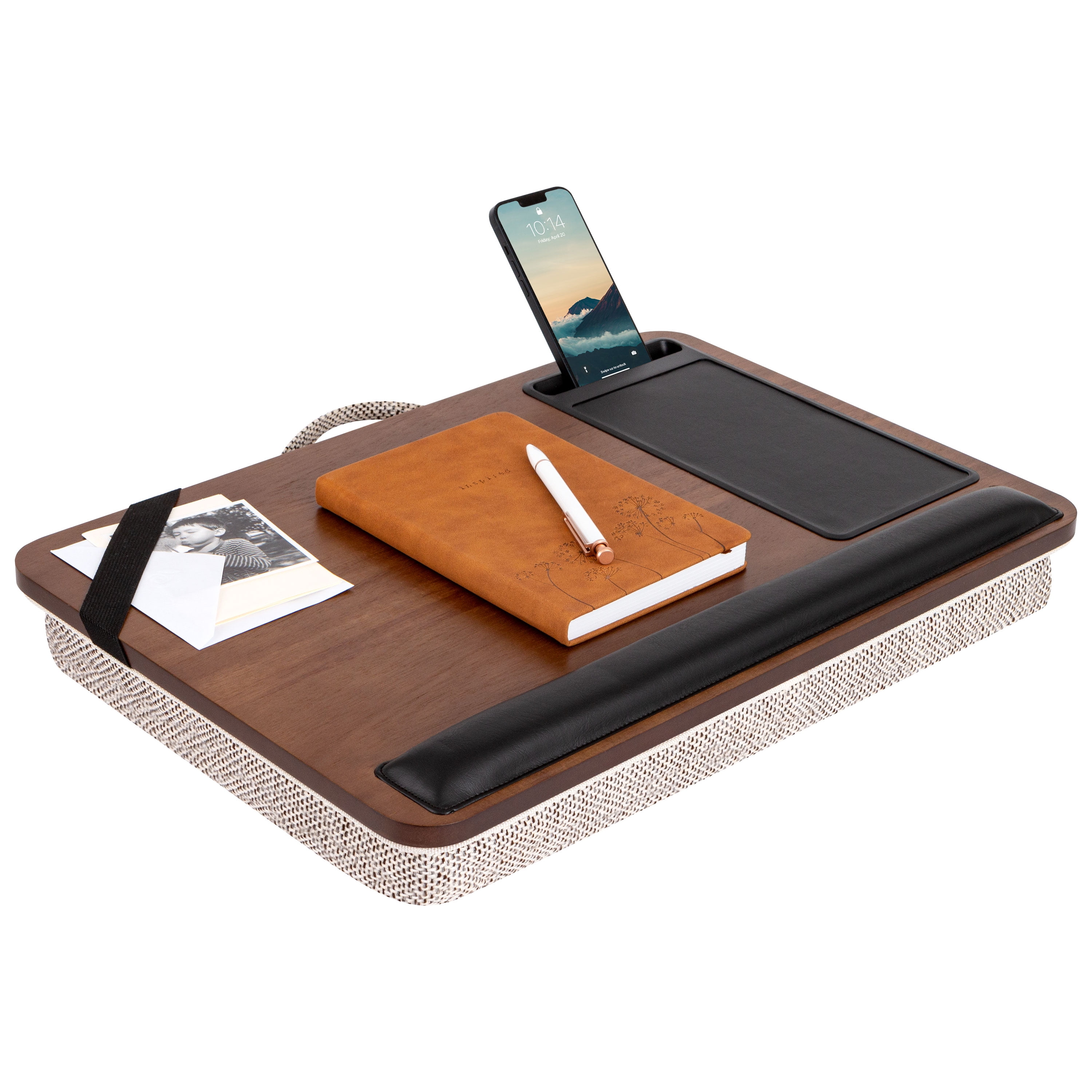 Rossie Home Premium Wood Lap Desk with Wrist Rest, Mouse Pad and Phone ...