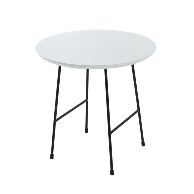 Rossmore Mid Century Modern Round Side Table with Black Steel Frame ...
