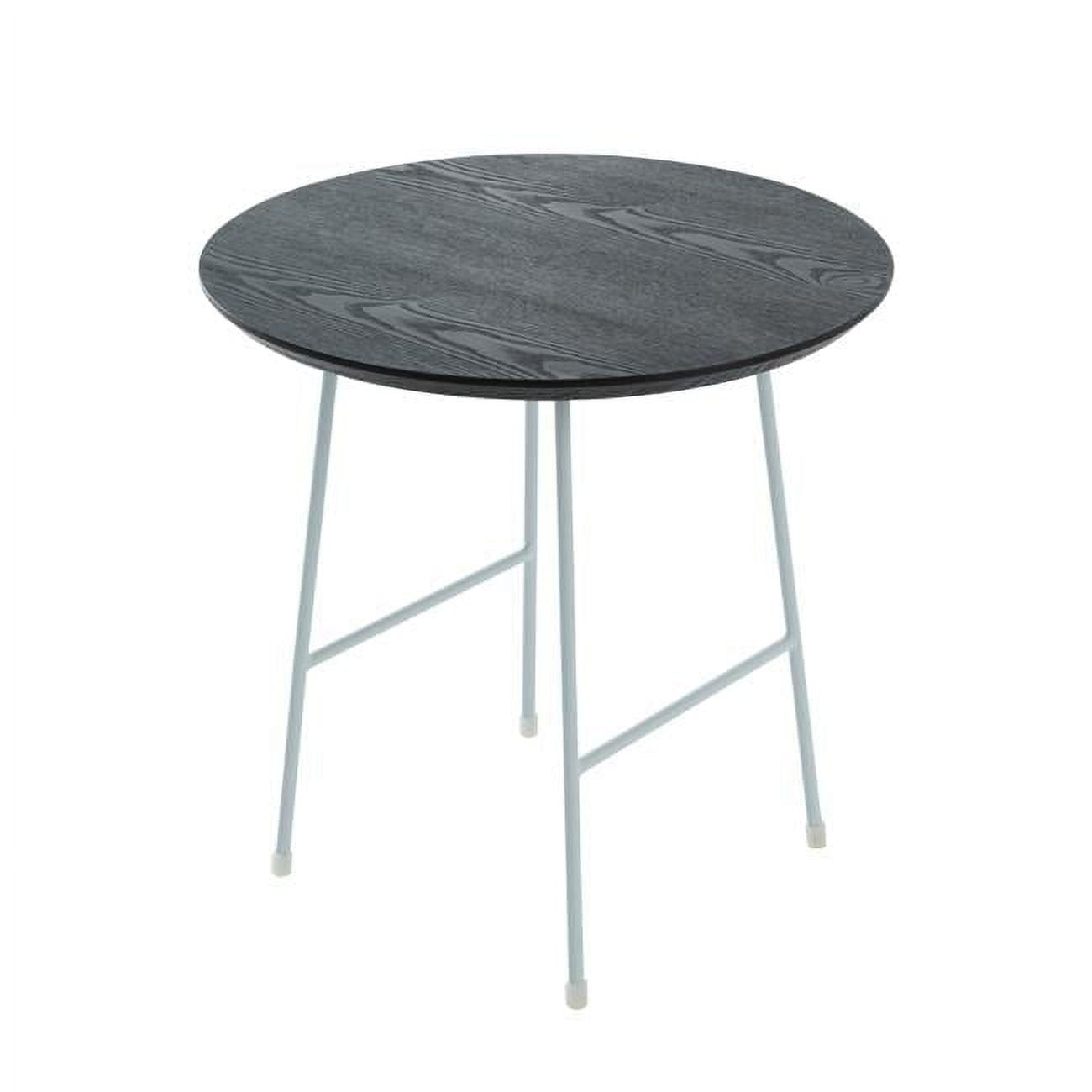 Rossmore Mid Century Modern Round Side Table with White Steel Frame ...