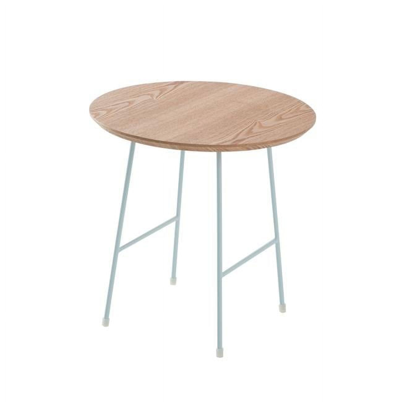 Rossmore Mid Century Modern Round Side Table with White Steel Frame ...