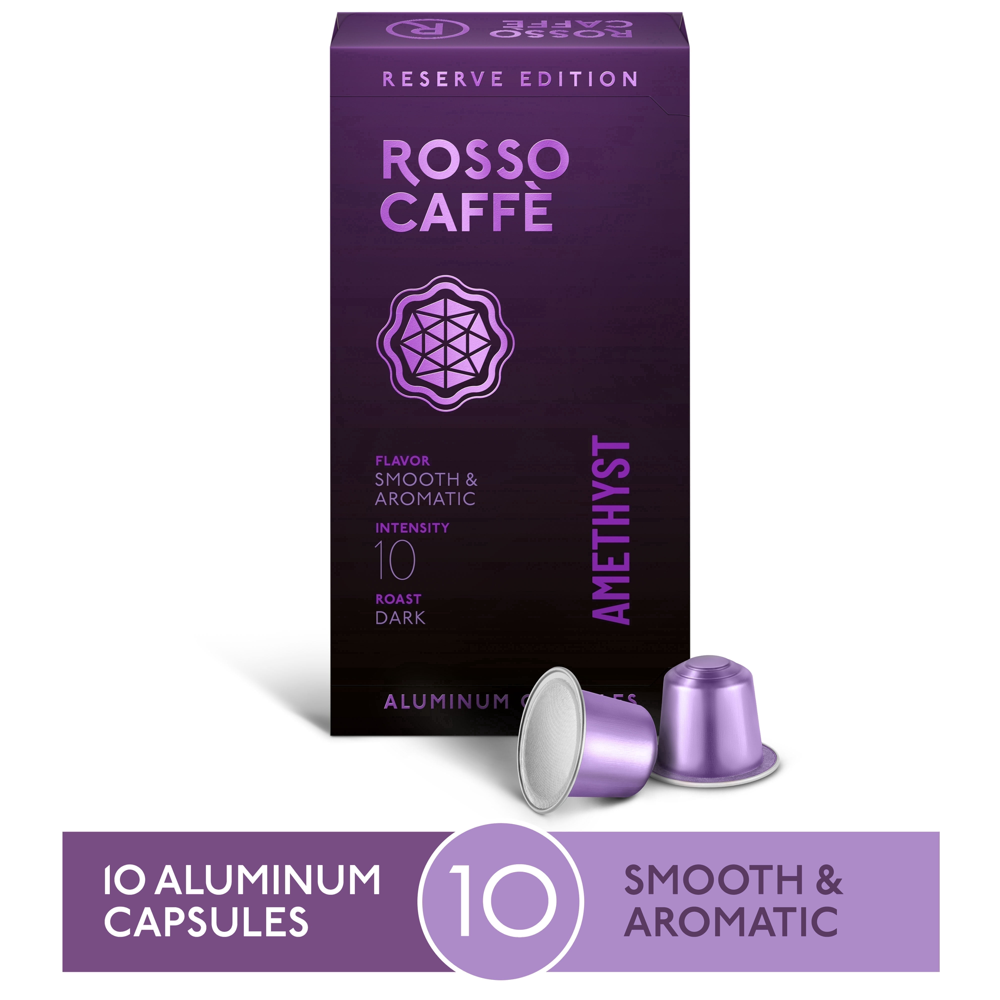 ROSSO CAFFÈ Amethyst Espresso, Dark Roast, Coffee Pods, 10 Ct ...