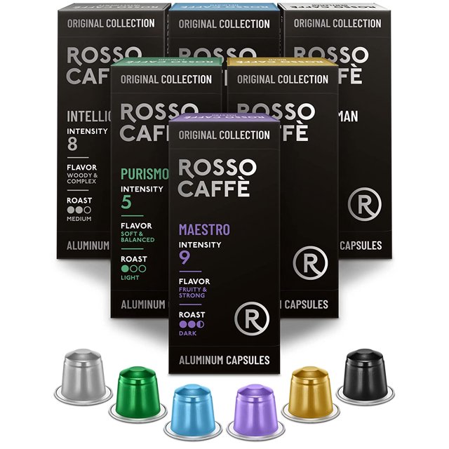 Rosso Coffee Capsules for Nespresso Original Machine - 60 Gourmet ...