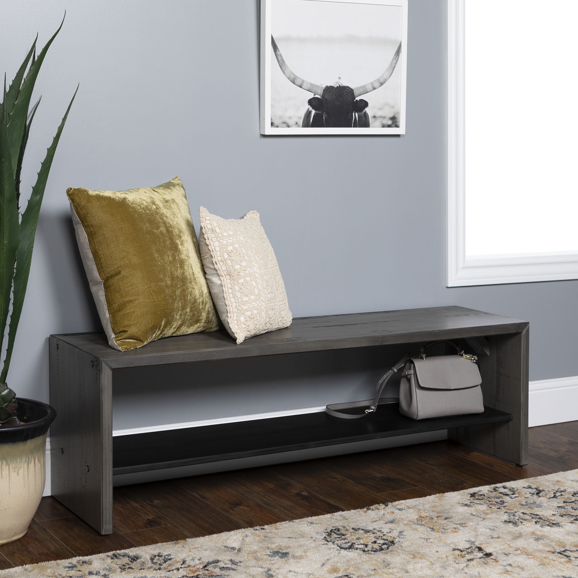 Rostam Two-Tone Grey Bench by River Street Designs - Walmart.com