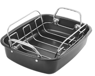 KITESSENSU Nonstick Turkey Roasting Pan with Rack 17"x14", Large ...