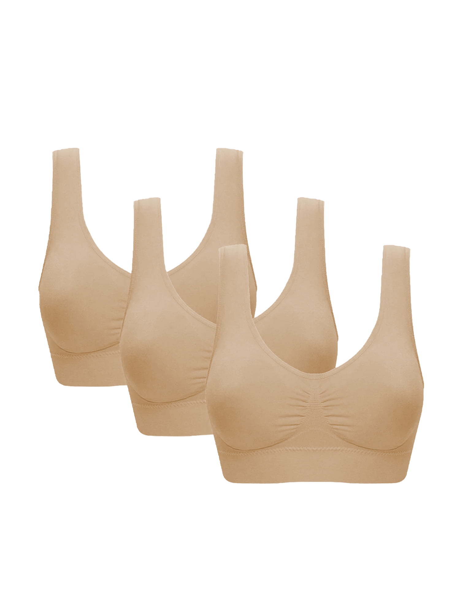 Rosvigor 3 Pack Sports Bra for Women Seamless Wirefree Bras Women ...