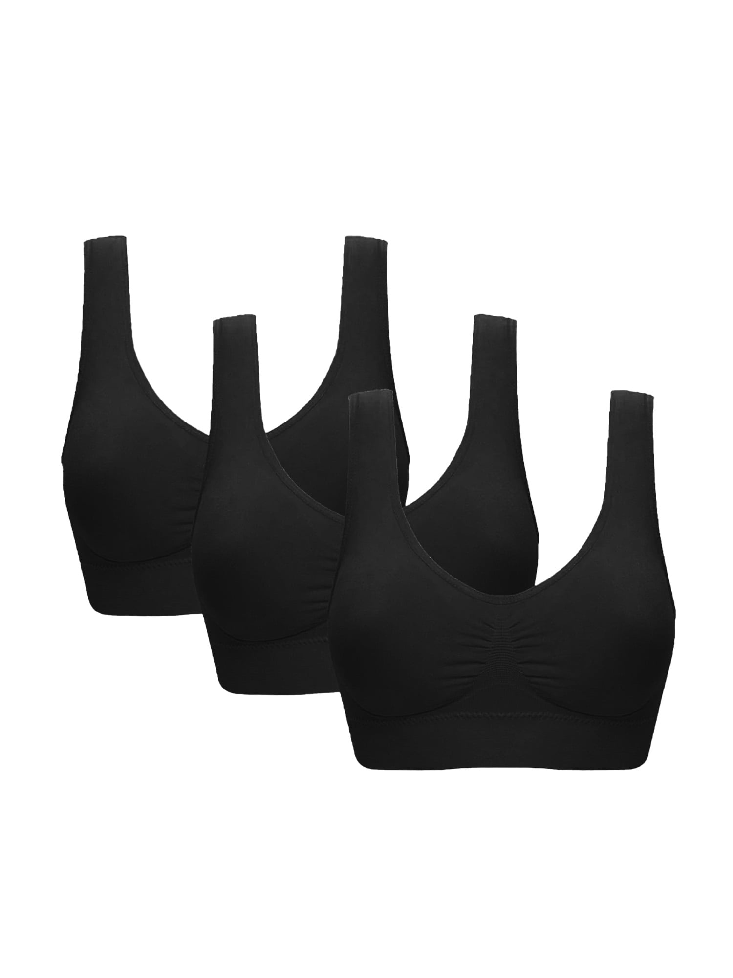 Rosvigor 3 Pack Sports Bra for Women Seamless Wirefree Bras Women ...