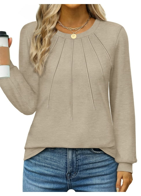 Fantaslook Long Sleeve Shirts for Women Fall Dressy Casual Blouses ...