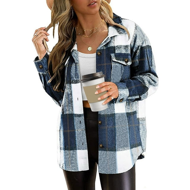 Rosvigor Women's Flannel Shirts: Plaid Jackets & Long Sleeve Shackets ...
