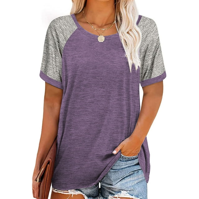 Rosvigor Plus Size Women's Clothing: Color Block Tops, Loose Tunics ...