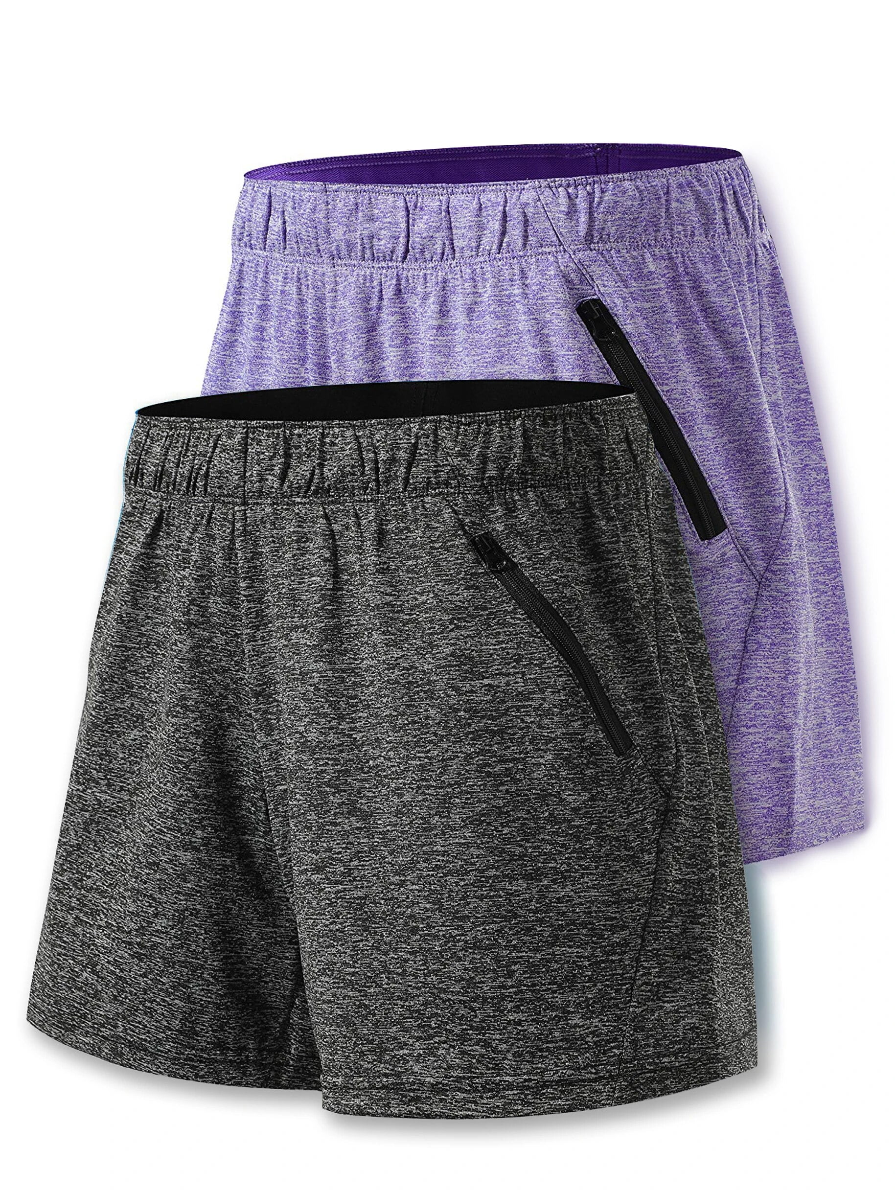 Rosvigor 2 Pack Women Athletic Shorts Gym High Waisted Shorts for Women ...