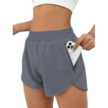 Rosvigor Womens Athletic Shorts High Waisted Workout Shorts Gym Yoga ...