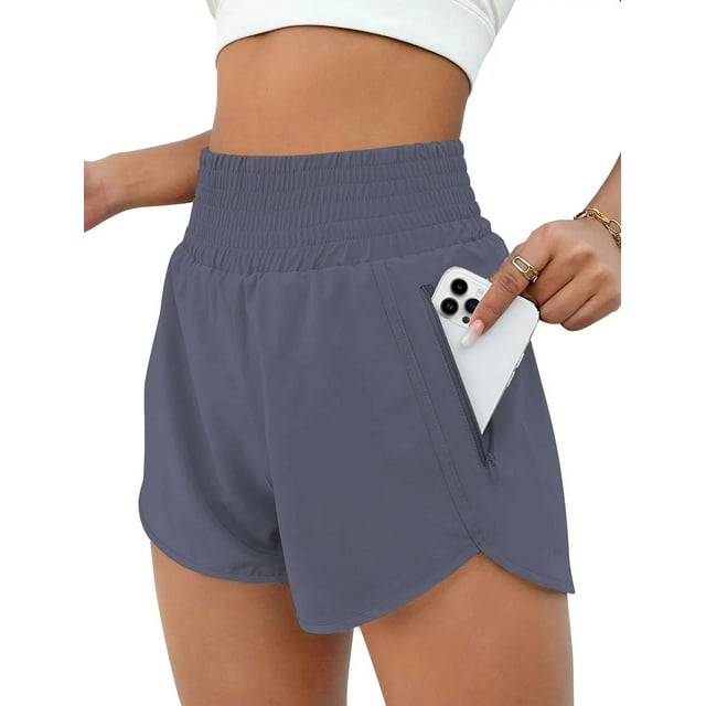 Rosvigor Womens Athletic Shorts High Waisted Running Shorts Gym Workout ...