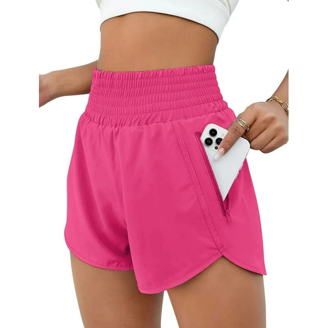 Rosvigor Womens Athletic Shorts High Waisted Running Shorts Gym Workout
