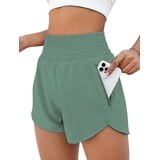 Rosvigor Women's High Waist Athletic Shorts, Gym Workout Shorts with ...