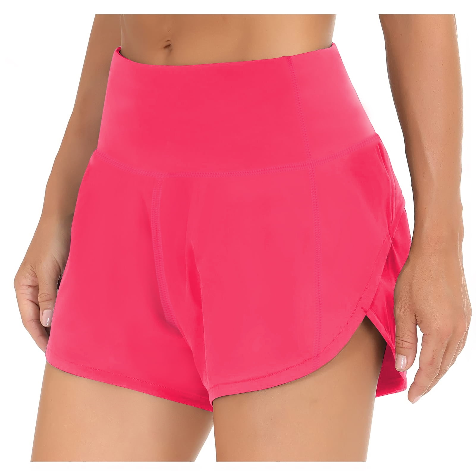 Rosvigor Womens Spandex Athletic Shorts High Waisted Gym Yoga Running Shorts With Pockets