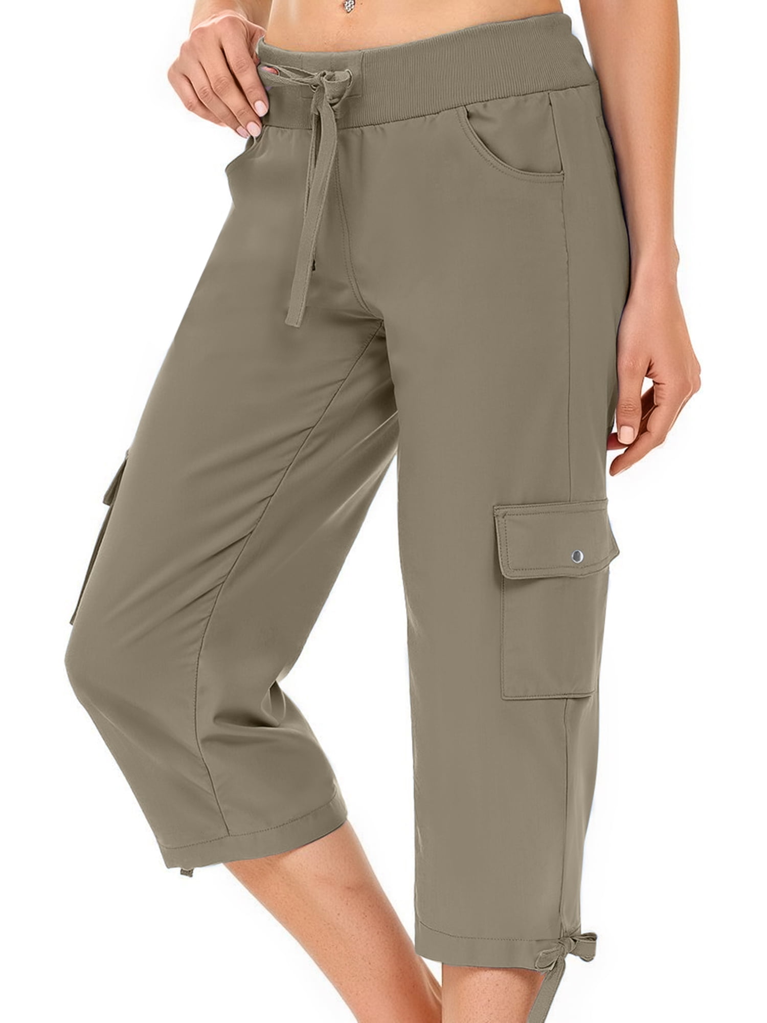 Rosvigor Womens Cargo Capris, Lightweight Quick Dry Hiking Pants, Travel Pants with Pockets ...