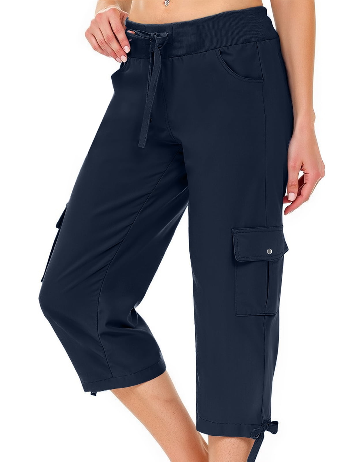 Rosvigor Womens Cargo Capris Lightweight Hiking Pants Outdoor Athletic ...