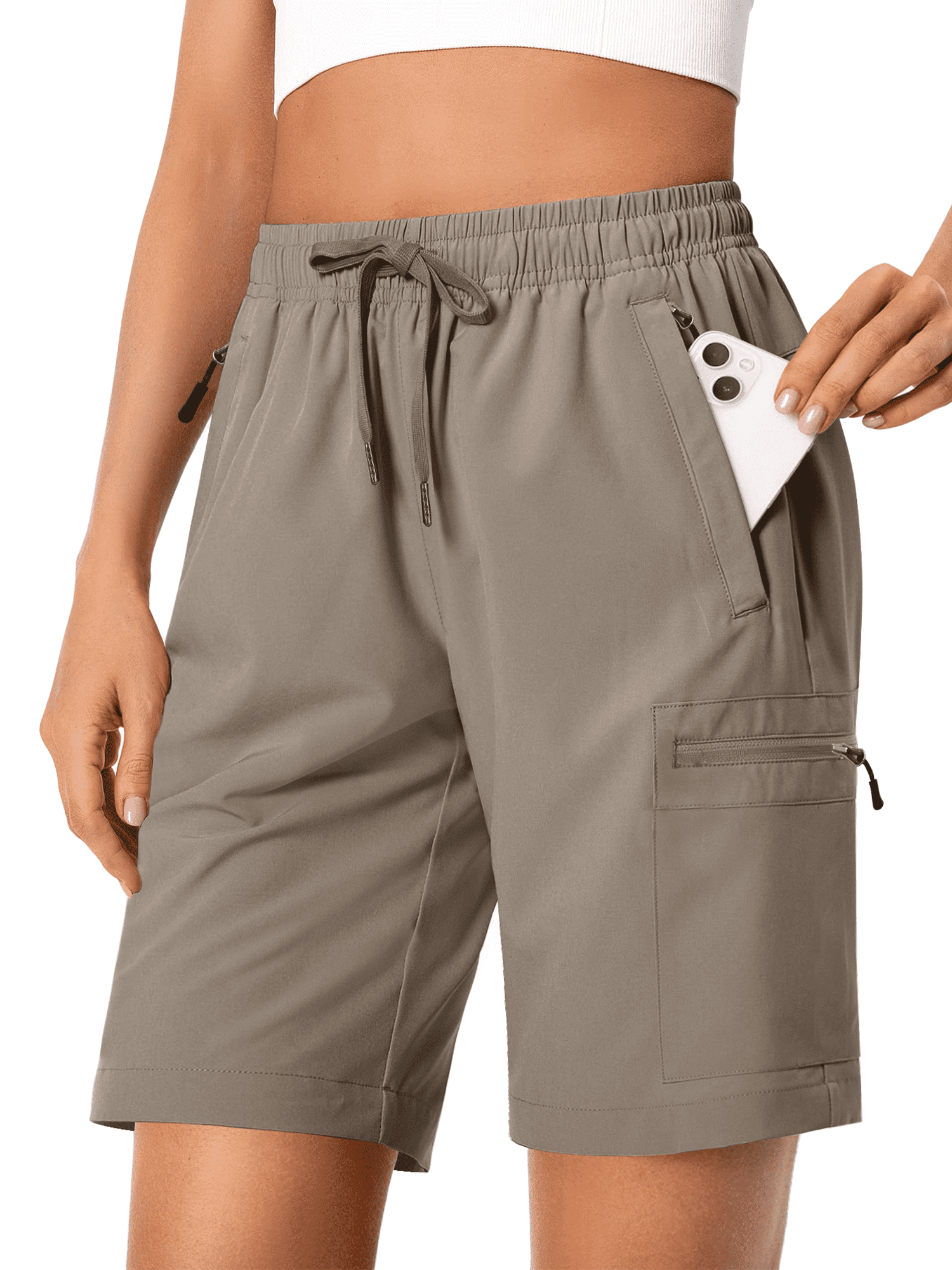 Rosvigor Womens Hiking Compression Cargo Shorts, Quick Dry, Moisture ...