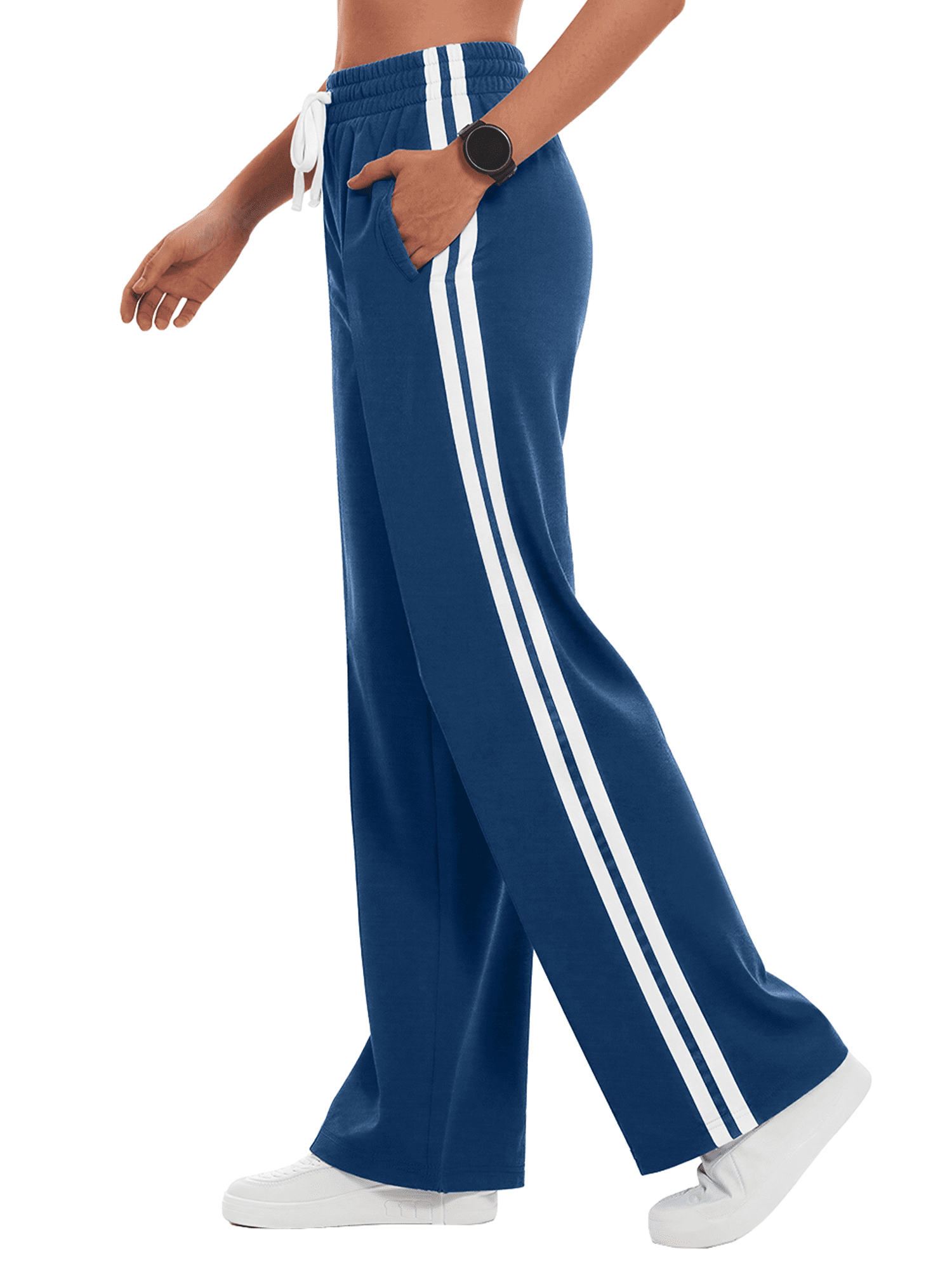 Rosvigor Womens Sweatpants Color Block Pants High Waisted Pants with ...