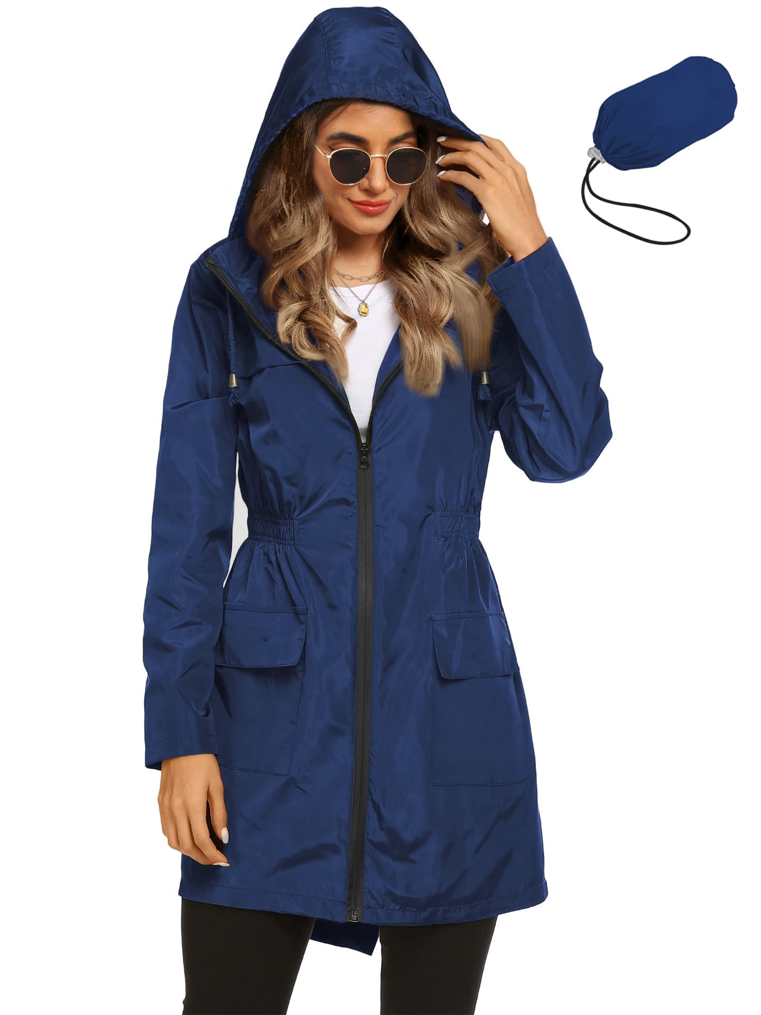 Rosvigor Womens Lightweight Raincoat Waterproof Jackets Woman Long ...