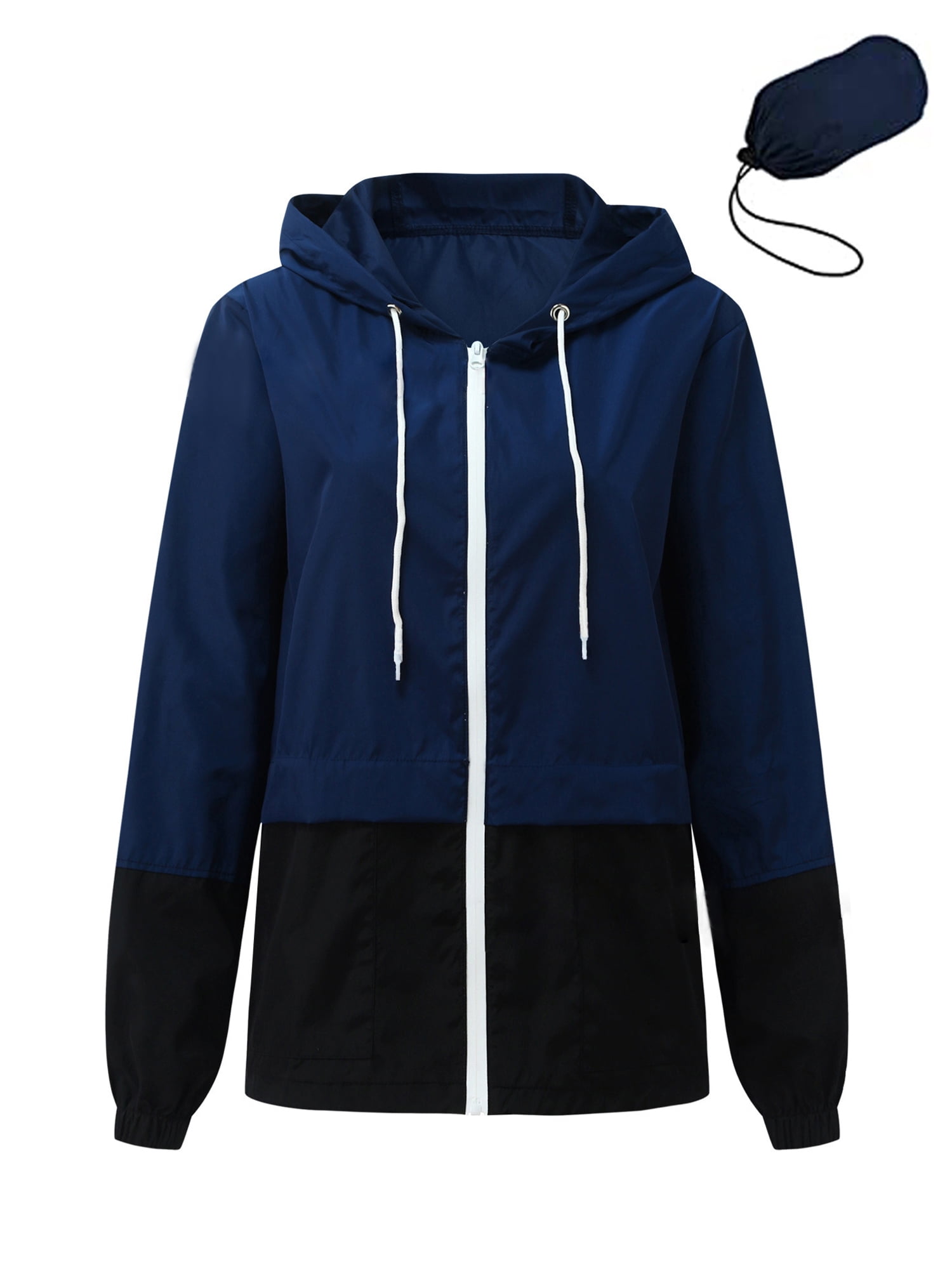 Rosvigor Womens Waterproof Raincoat Lightweight Color Block Jackets ...