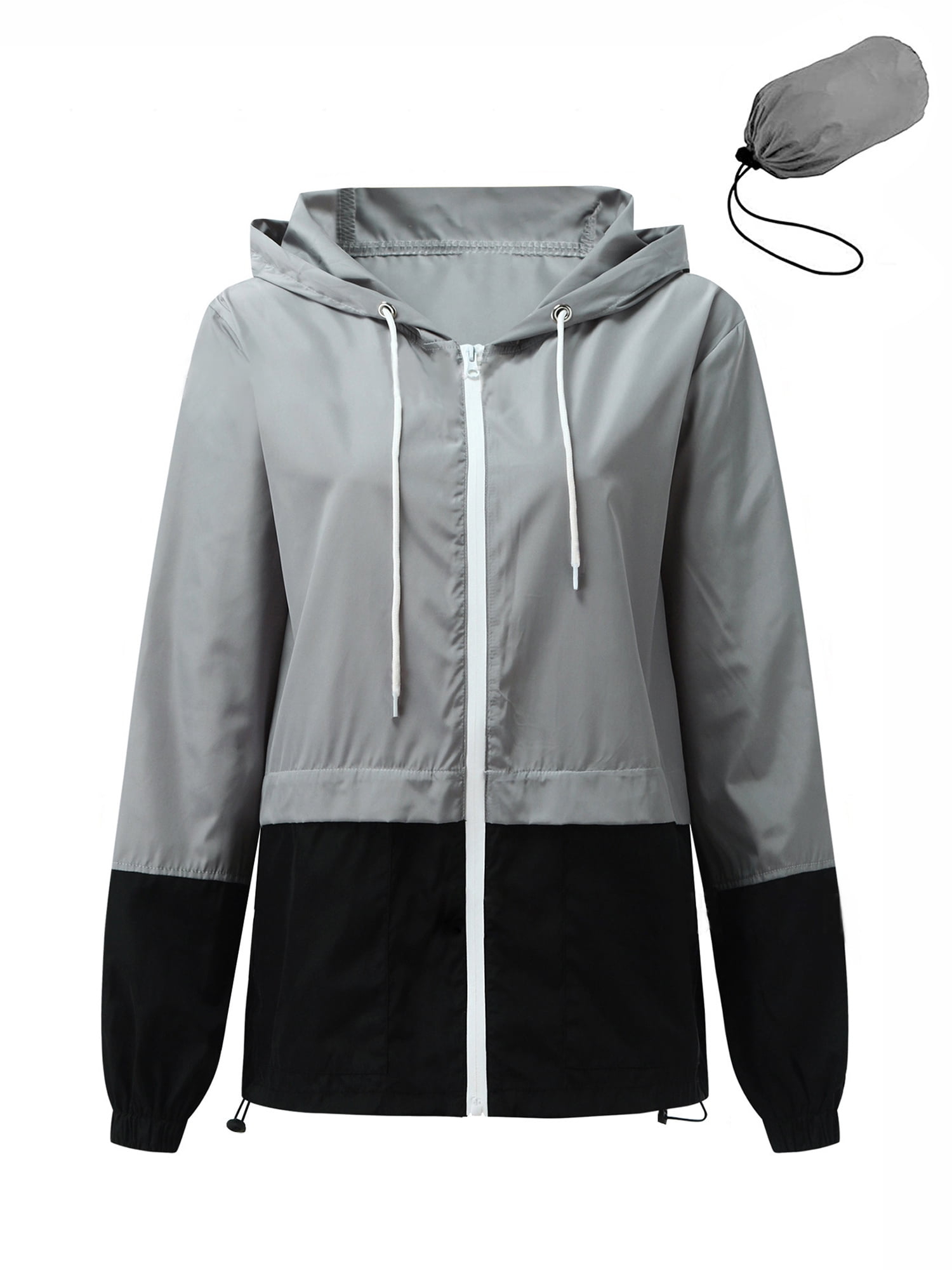 Rosvigor Womens Waterproof Raincoat, Lightweight Color Block Windproof ...