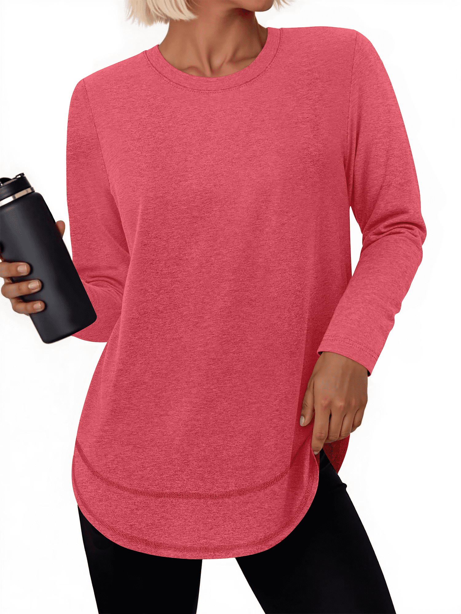 Rosvigor Womens Workout Tops Long Sleeve Tee Shirts Quick Dry Athletic ...