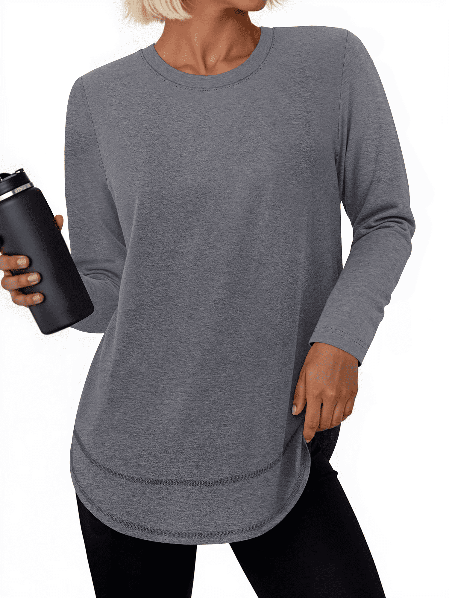 Rosvigor Womens Workout Tops Long Sleeve Tee Shirts Quick Dry Athletic ...