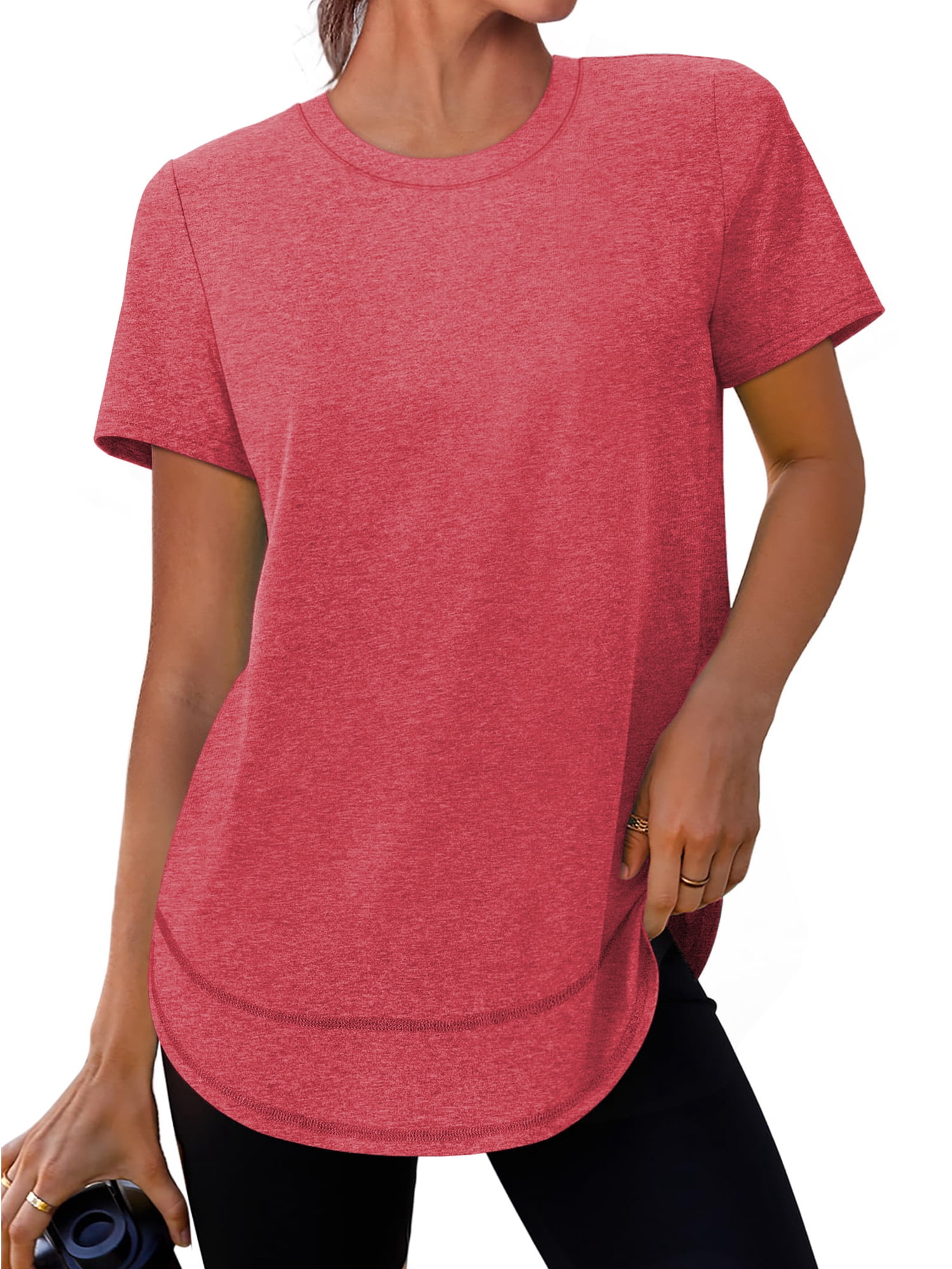 Rosvigor Womens Workout Tops Short Sleeve Tee Shirts Quick Dry Athletic ...