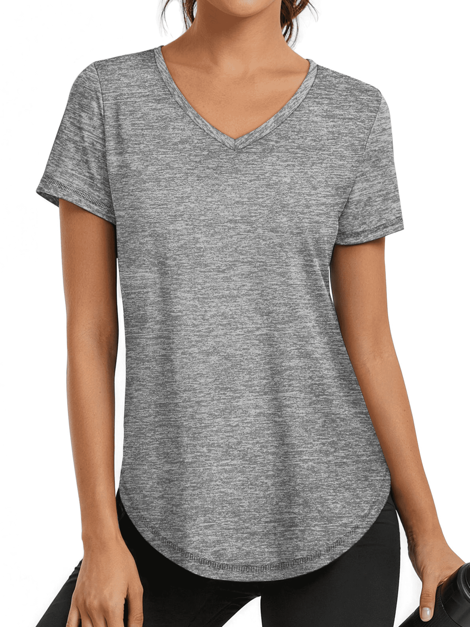 Rosvigor Womens Workout Tops V Neck Tee Shirts Quick Dry Athletic ...