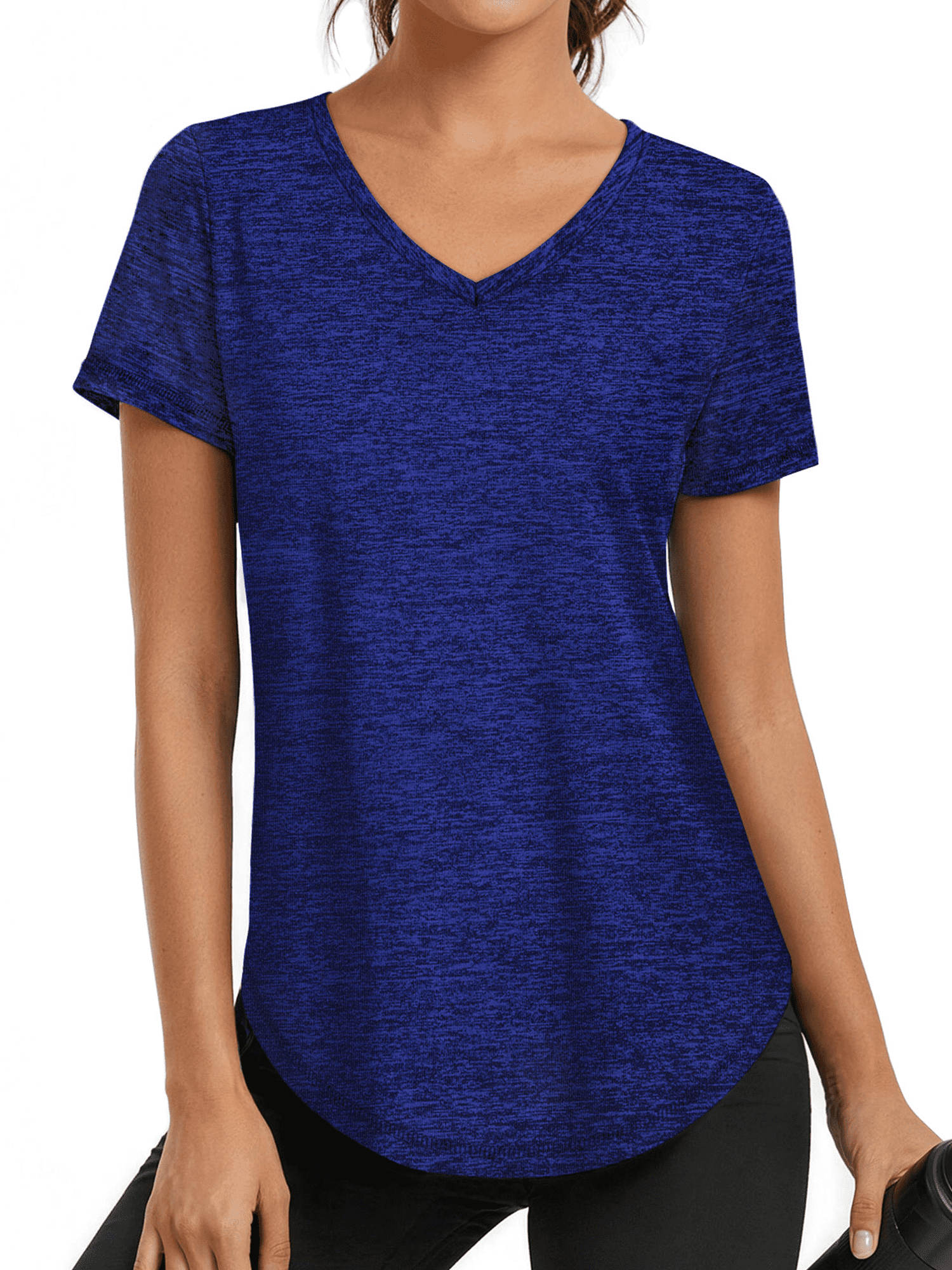 Rosvigor Womens Workout Tops V Neck Tee Shirts Quick Dry Athletic ...