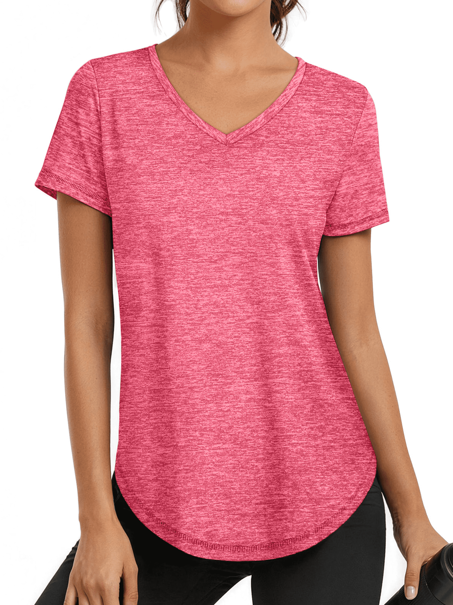 Rosvigor Womens Workout Tops V Neck Tee Shirts Quick Dry Athletic ...