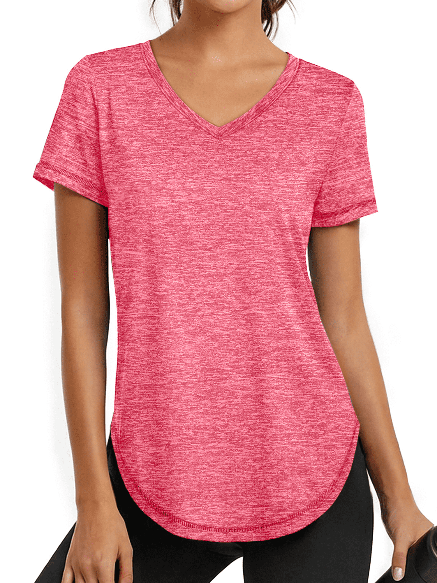 Rosvigor Womens Workout Tops V Neck Tee Shirts Quick Dry Athletic ...