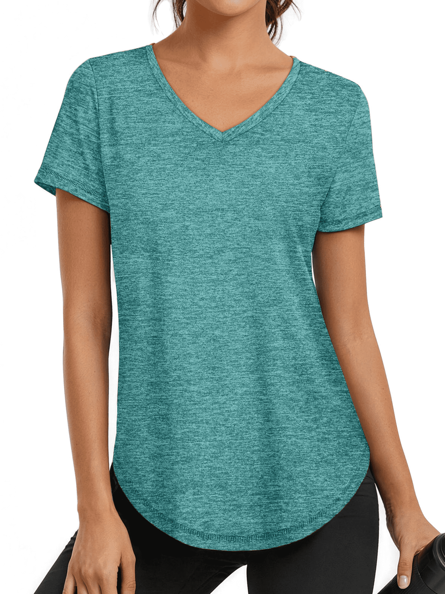Rosvigor Womens Workout Tops V Neck Tee Shirts Quick Dry Athletic ...