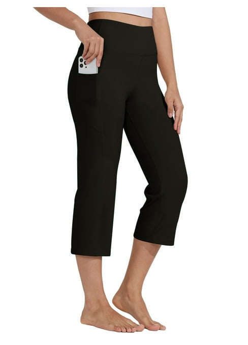 Fanxing Hot Pink Womens Yoga Capri Leggings No Pocket Fitness High ...