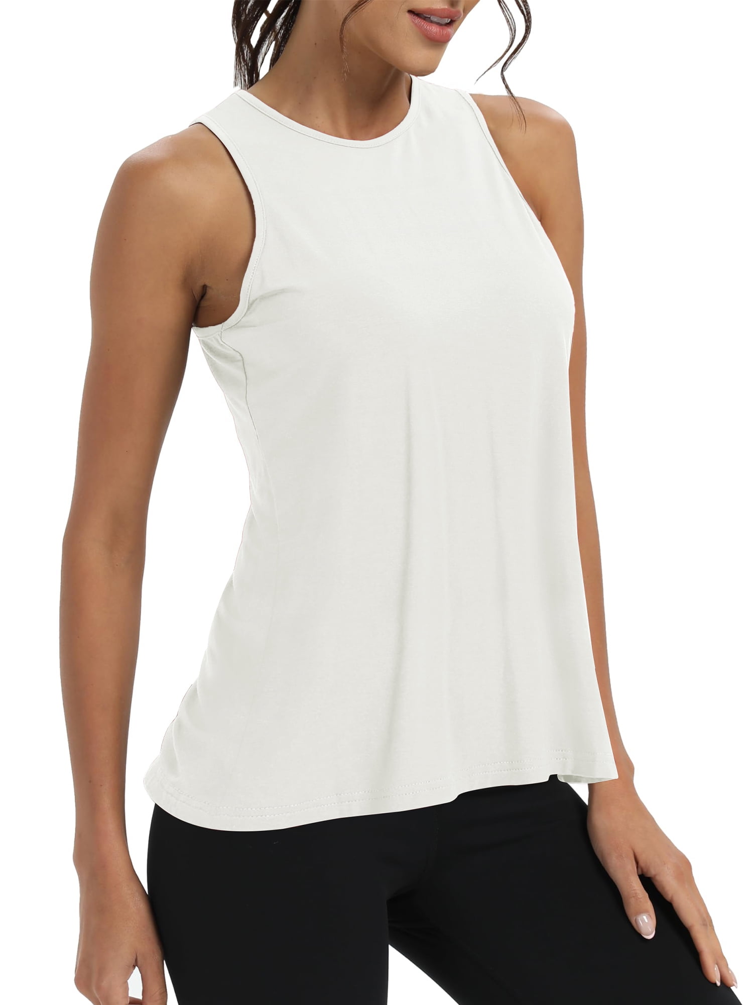 Rosvigor Workout Tops for Women Open Back Loose Fit Tank Tops Women ...
