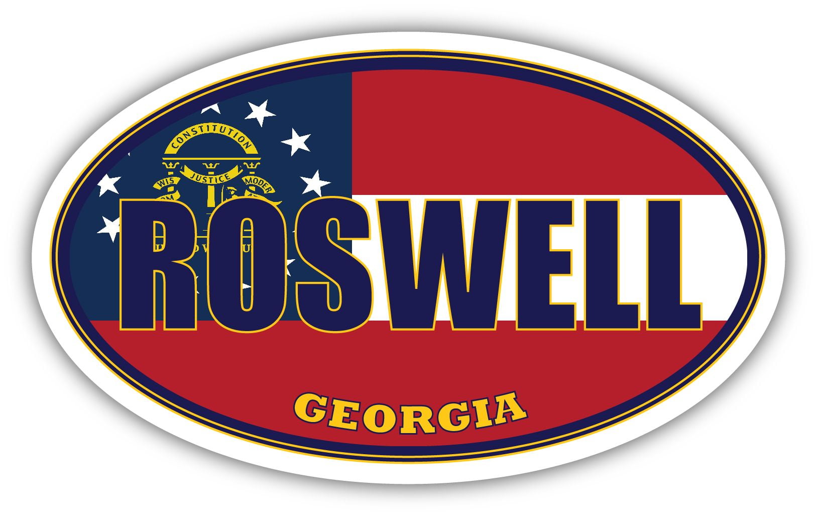 Roswell City Georgia State State Flag | GA Flag Fulton County Oval ...