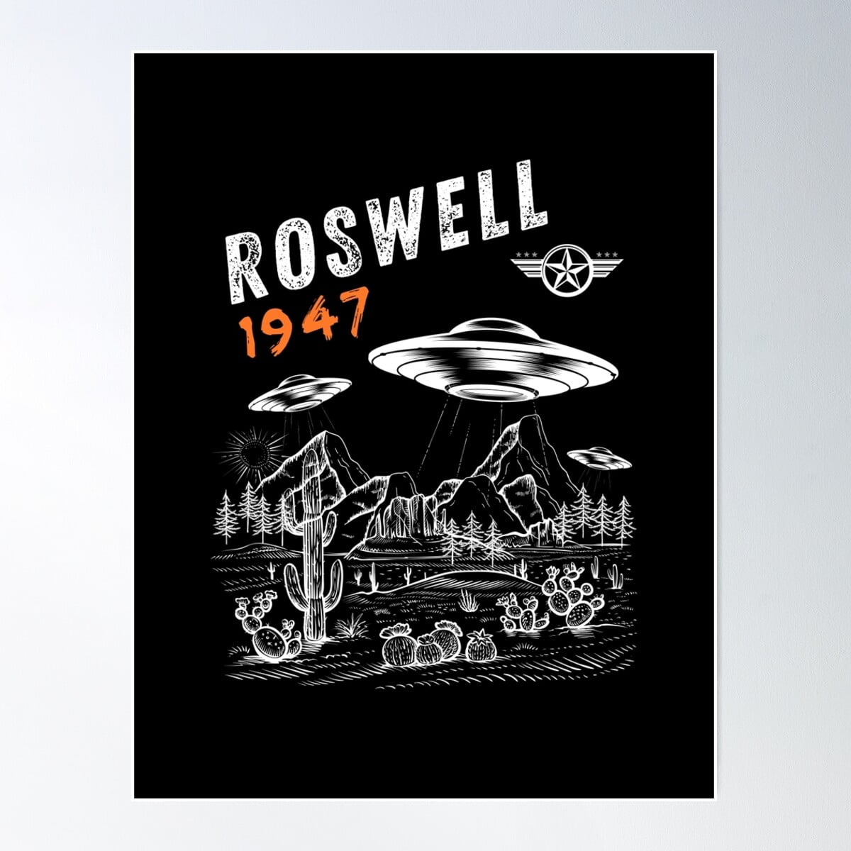 Roswell Incident 1947 Poster Wall Art, Modern Wall Decor For Living ...