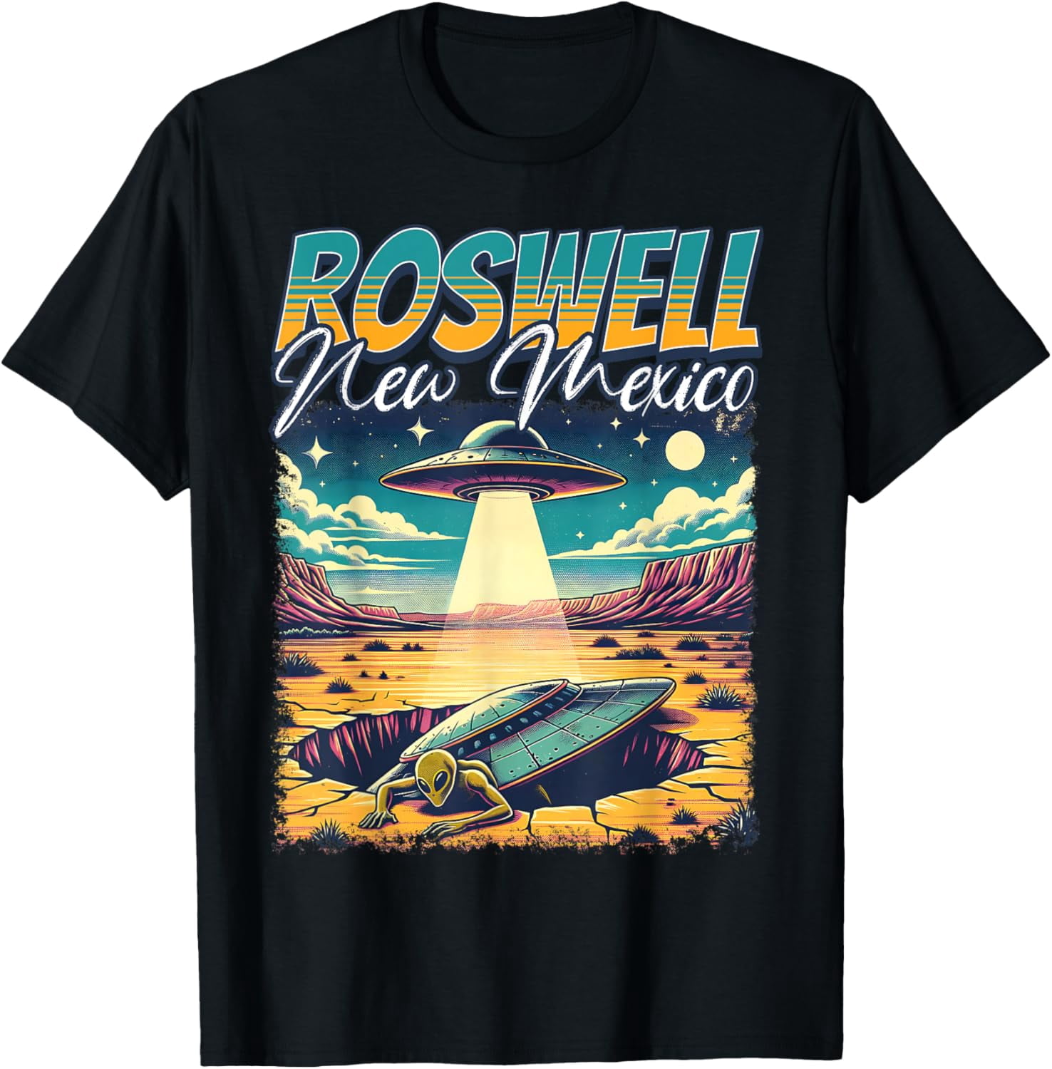 Roswell New Mexico 1947 Alien Abduction UFO Crash Vintage T-Shirt ...