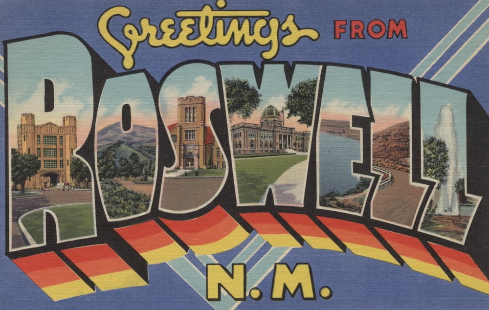 Roswell, New Mexico, Large Letter Scenes (16x24 Giclee Gallery Art ...