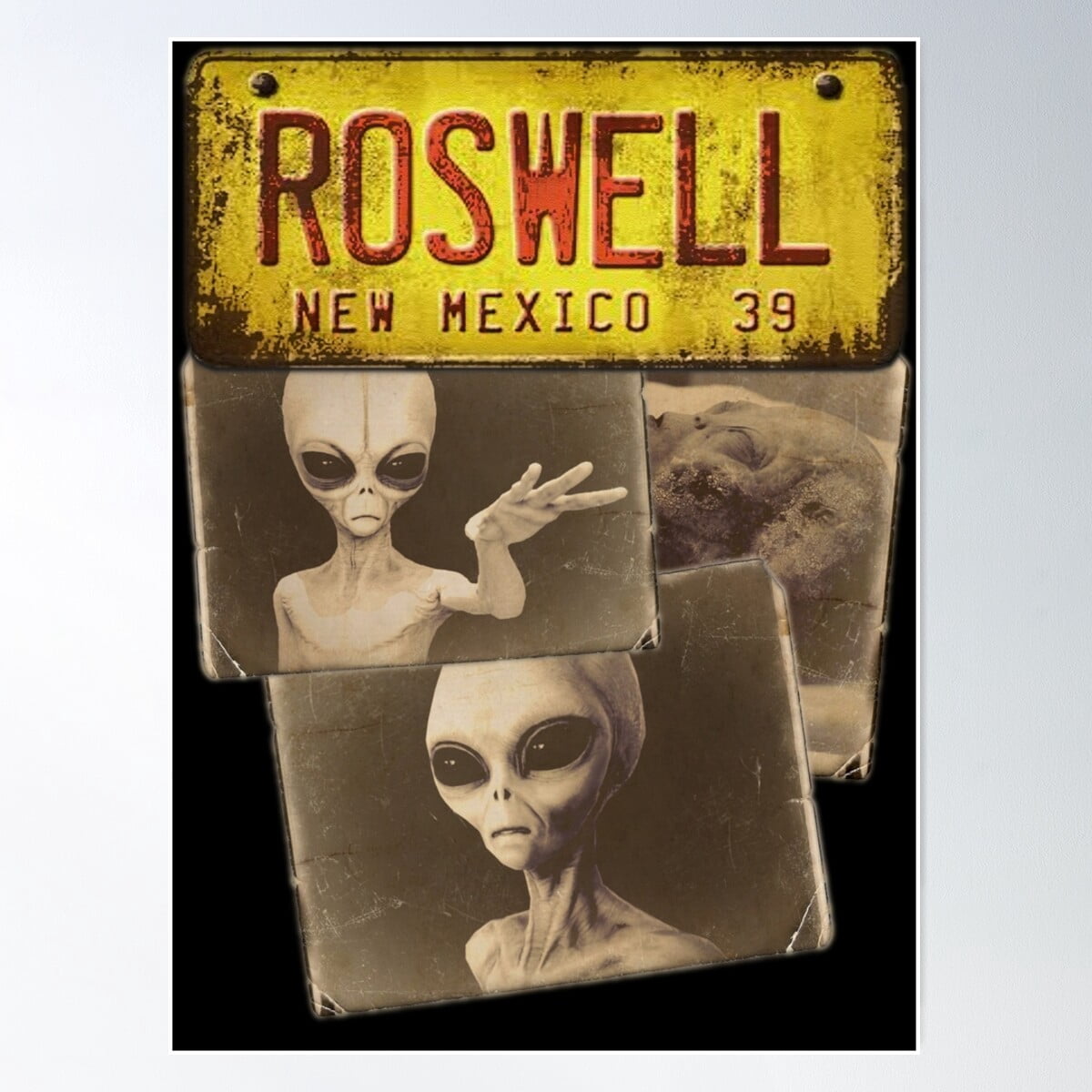 Roswell'S Visitors Poster Wall Art, Modern Wall Decor For Living Room ...