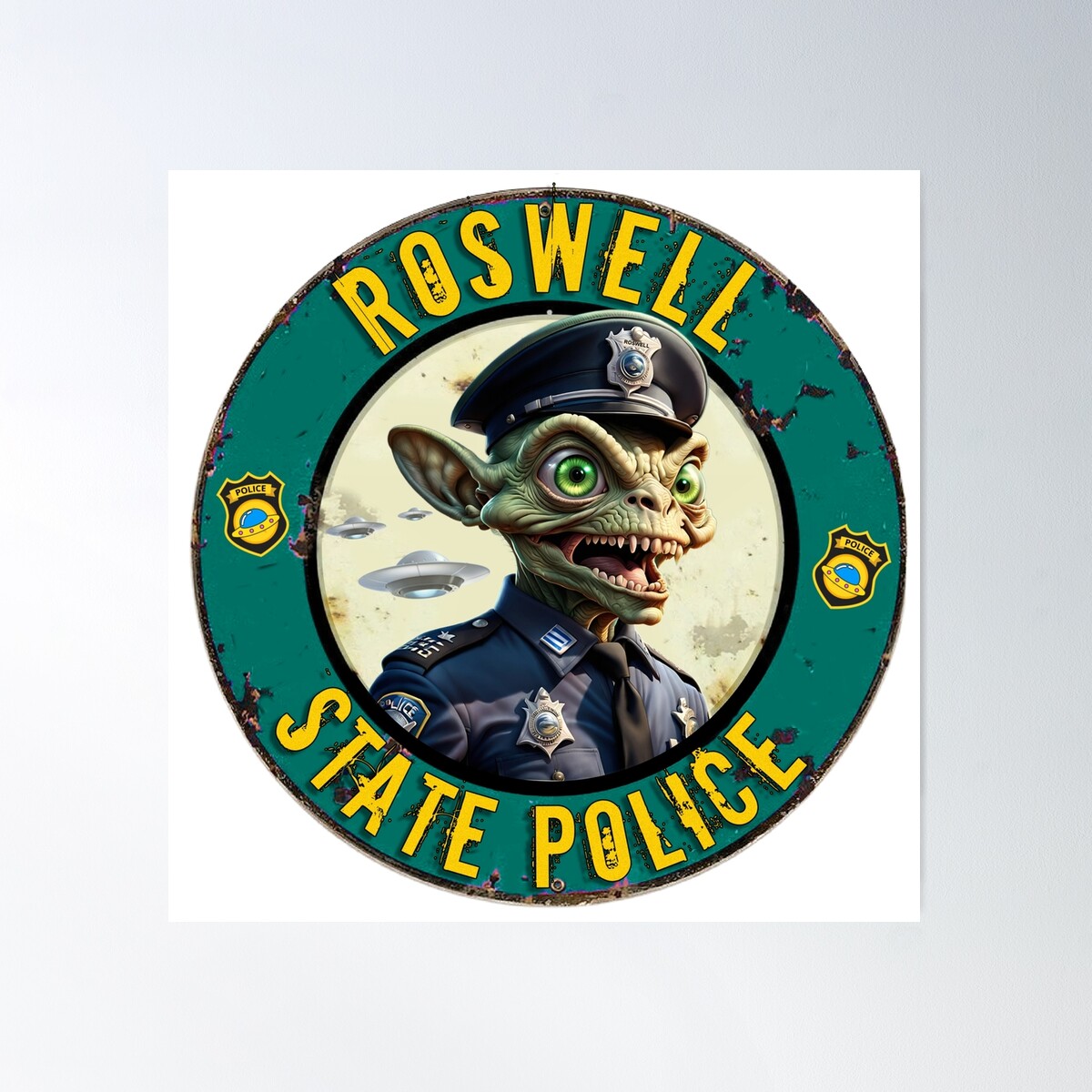 Roswell State Ufo Police Department Poster Wall Art, Modern Wall Decor ...